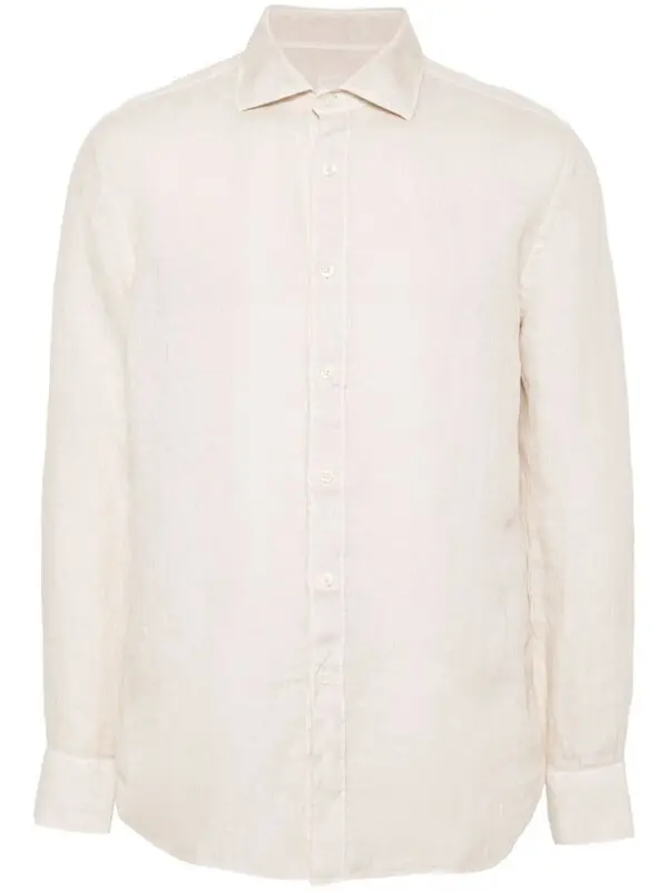 120% Lino Long-sleeves Linen Shirt - Neutrals