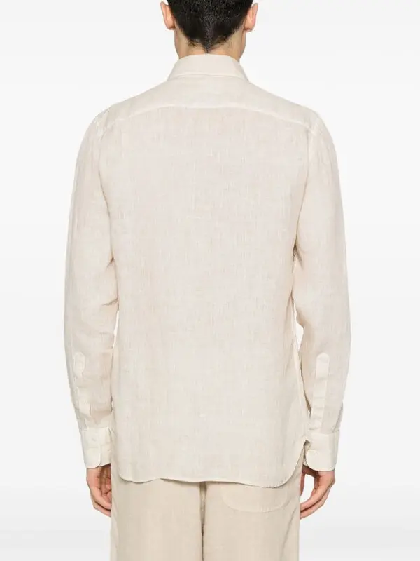120% Lino Long-sleeves Linen Shirt - Neutrals