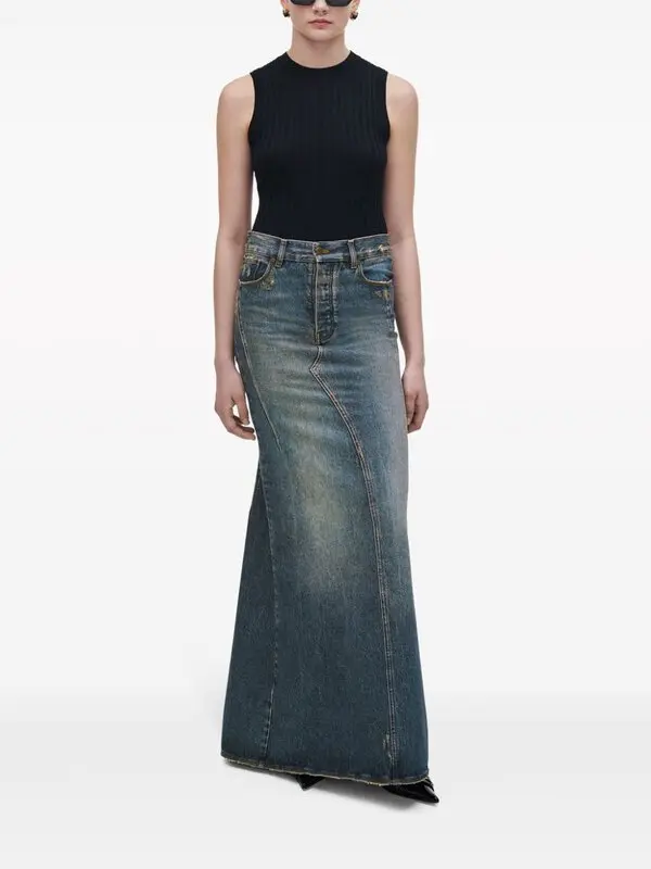 Marc Jacobs Fluted Denim Maxi Skirt