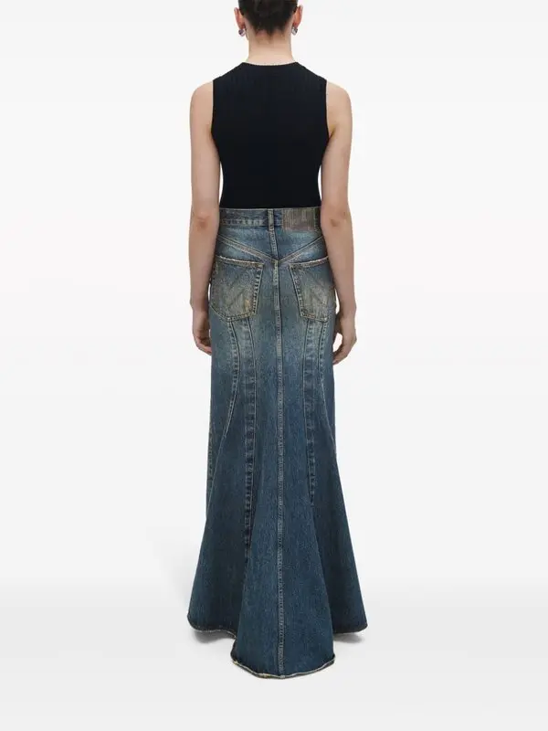 Marc Jacobs Fluted Denim Maxi Skirt