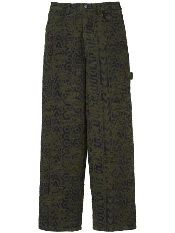 Marc Jacobs Monogram Wide-leg Jeans - Green