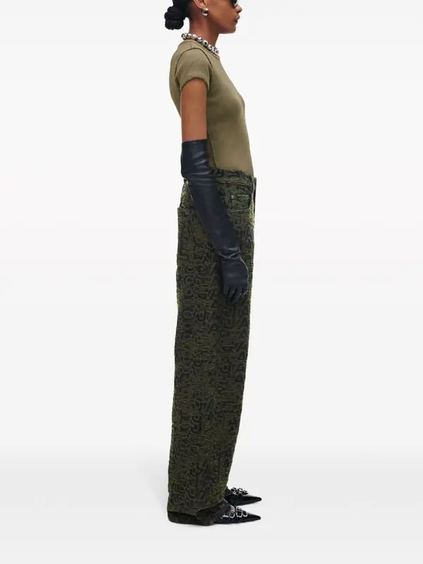 Marc Jacobs Monogram Wide-leg Jeans - Green