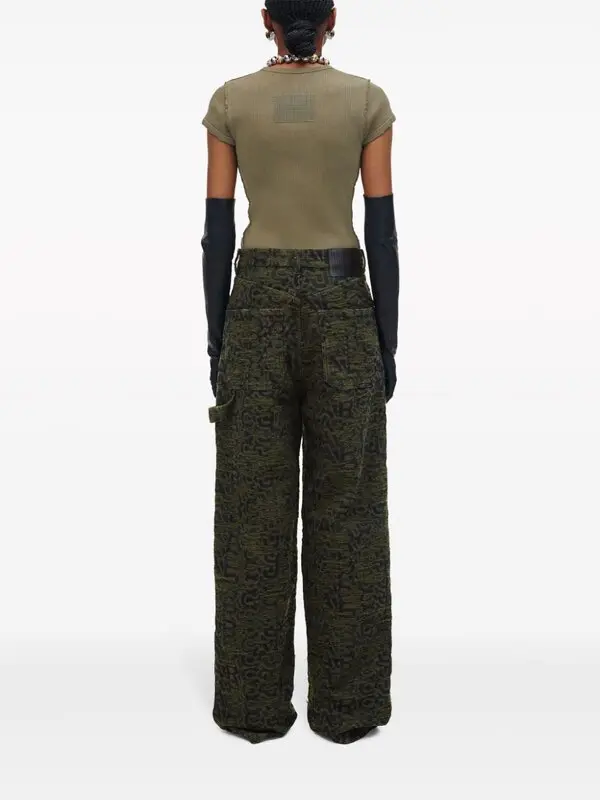 Marc Jacobs Monogram Wide-leg Jeans - Green