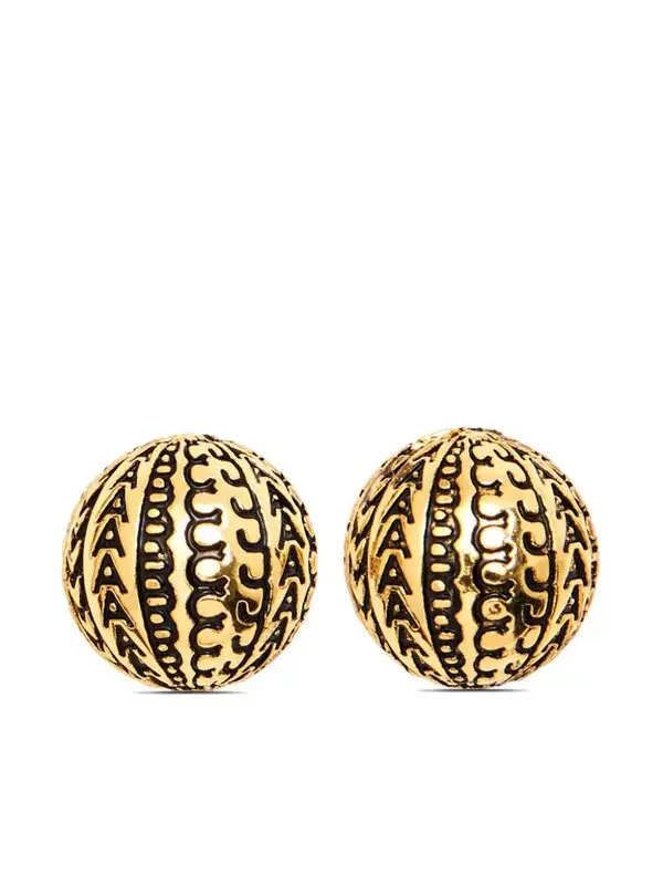 Marc Jacobs Monogram Stud Earrings - Gold