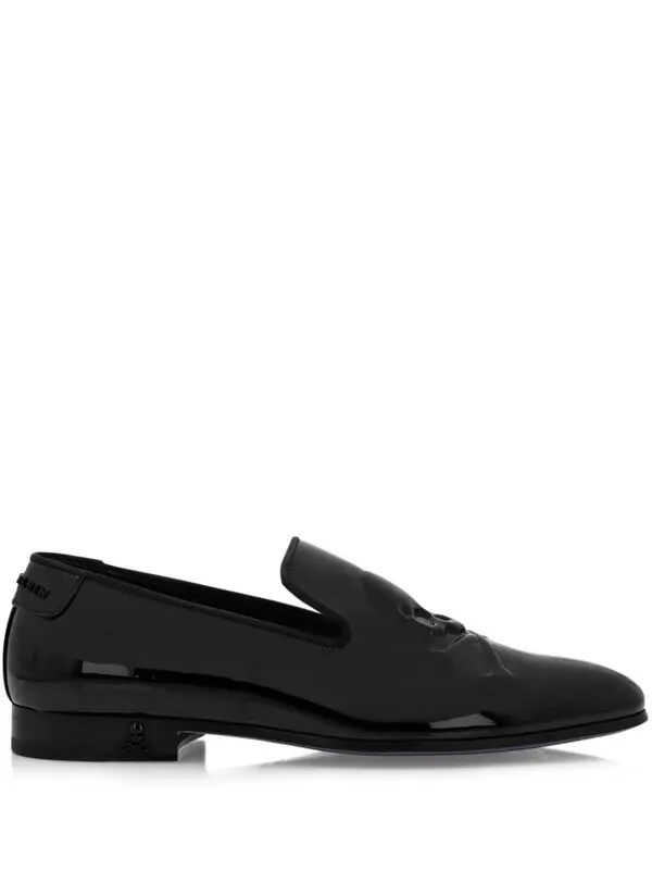 Philipp Plein Skull & Bones Patent Leather Loafers