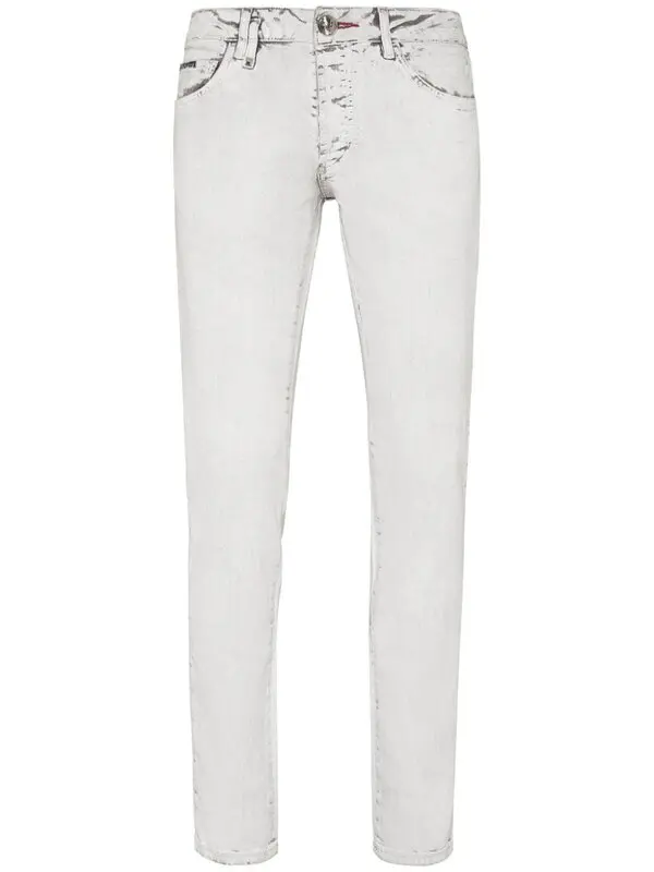 Philipp Plein Skull-stamp Skinny Jeans - Neutrals