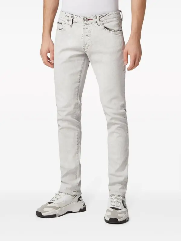Philipp Plein Skull-stamp Skinny Jeans - Neutrals