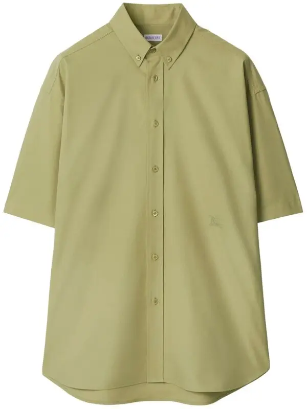 Burberry Logo-embroidered Poplin Shirt