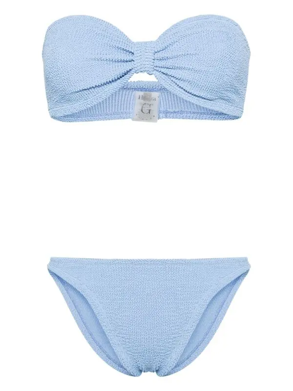Hunza G Jean Crinkled Strapless Bikini - Blue