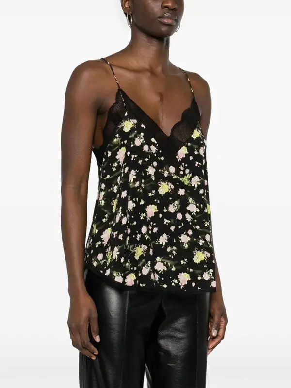 Zadig&Voltaire Floral-print Crepe Top - Black