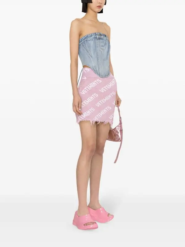 Vetements Logo-intarsia Lurex Miniskirt
