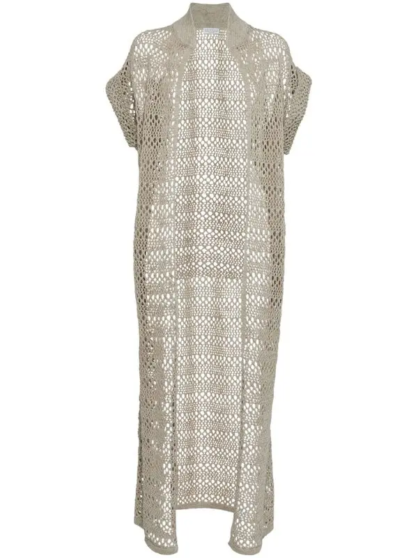 Brunello Cucinelli Net Open-knit Cardigen-coat