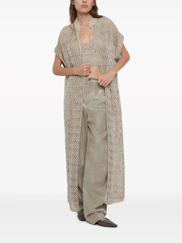 Brunello Cucinelli Net Open-knit Cardigen-coat