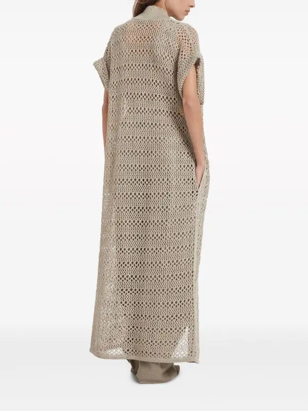 Brunello Cucinelli Net Open-knit Cardigen-coat