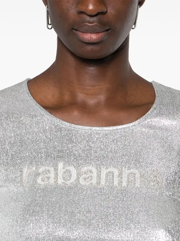 Rabanne Gem-logo Cropped T-shirt