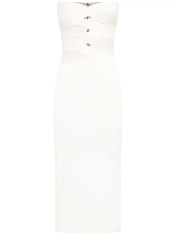 DION LEE Strapless Knitted Midi Dress