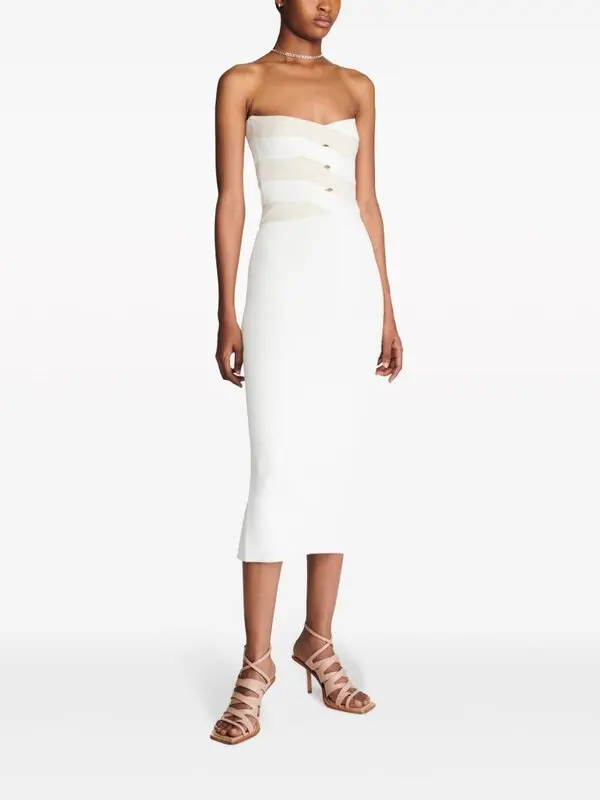 DION LEE Strapless Knitted Midi Dress