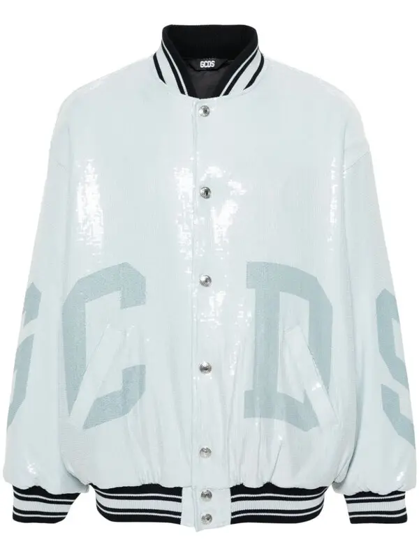 Gcds Sequined Varsity Logo Bomber Jacket