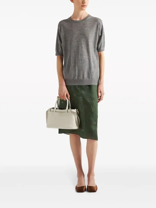 Prada Small Buckle Tote Bag - White