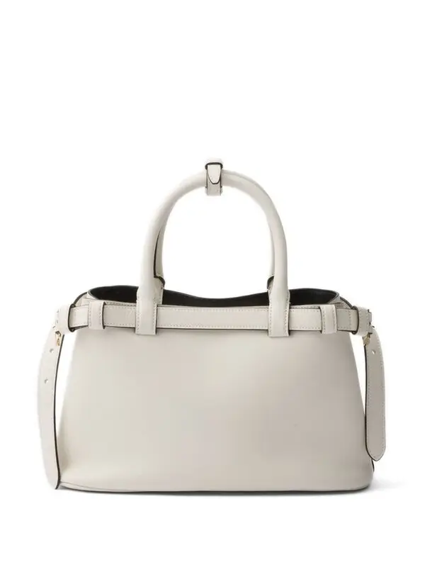Prada Small Buckle Tote Bag - White
