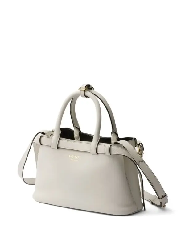 Prada Small Buckle Tote Bag - White