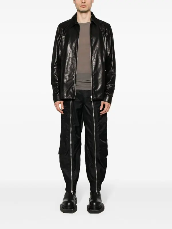 Rick Owens Classic-collar Leather Jacket - Black