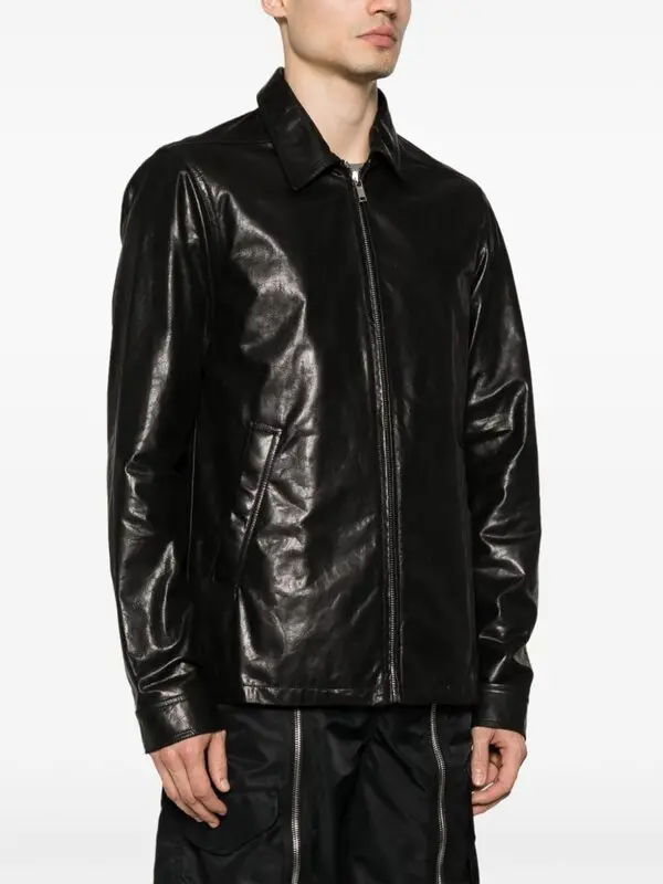 Rick Owens Classic-collar Leather Jacket - Black