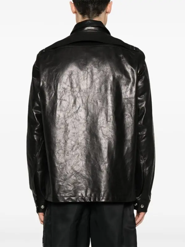 Rick Owens Classic-collar Leather Jacket - Black