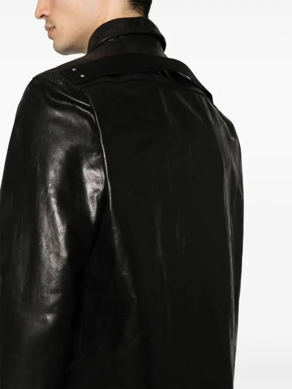 Rick Owens Classic-collar Leather Jacket - Black