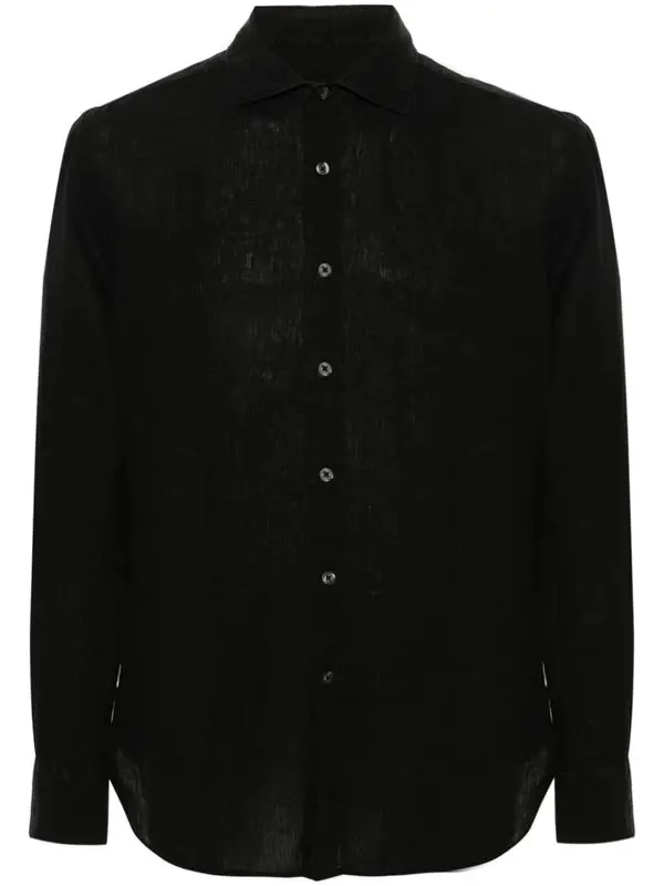 120% Lino Button-up Shirt - Black