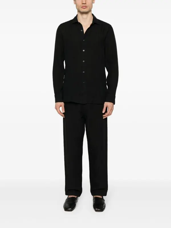 120% Lino Button-up Shirt - Black