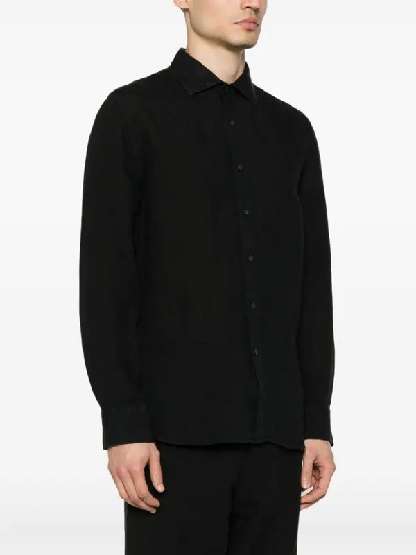 120% Lino Button-up Shirt - Black