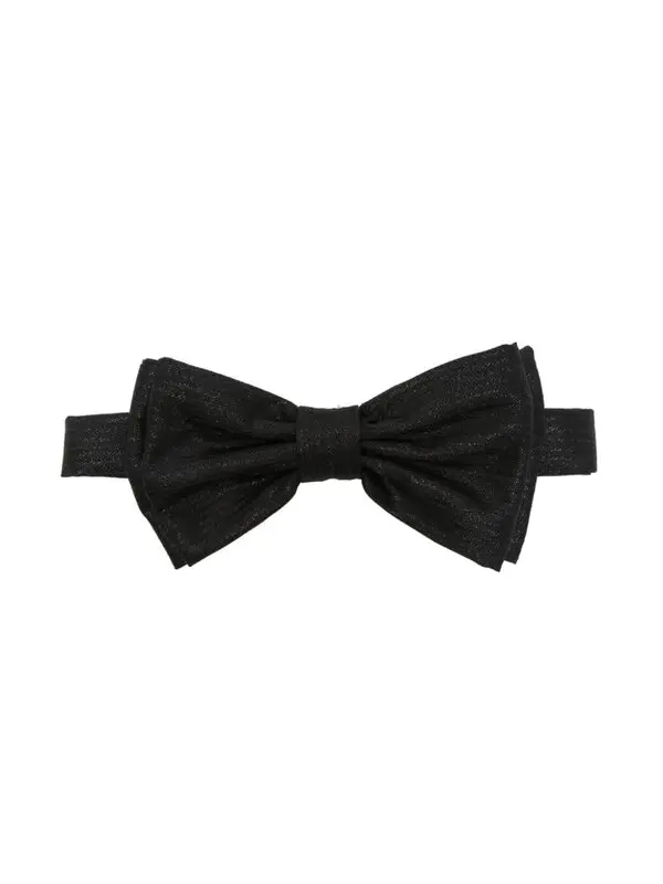 LARDINI Glitter-detail Bow Tie - Black