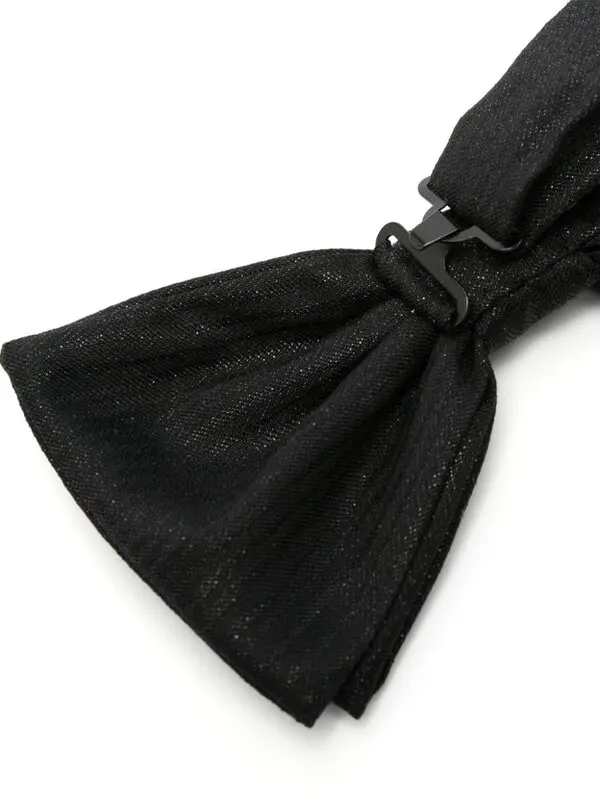 LARDINI Glitter-detail Bow Tie - Black