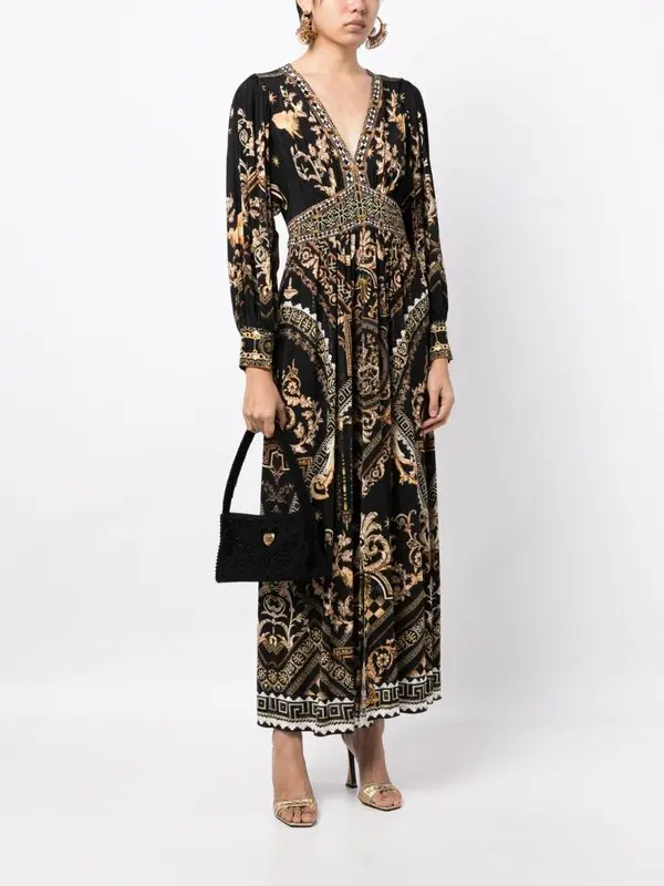 Camilla Graphic-print Long-sleeve Dress