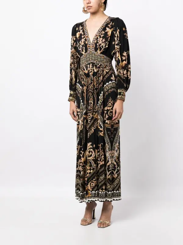 Camilla Graphic-print Long-sleeve Dress