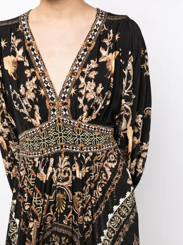 Camilla Graphic-print Long-sleeve Dress