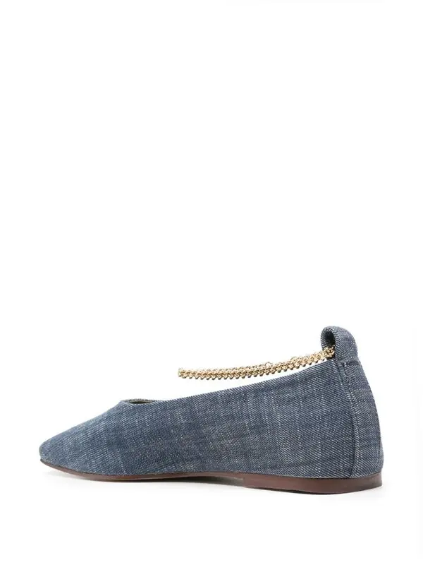 MARIA LUCA Augusta Denim Ballerina Shoes - Blue