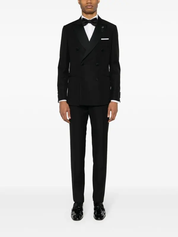 LARDINI Double-breasted Wool-blend Suit