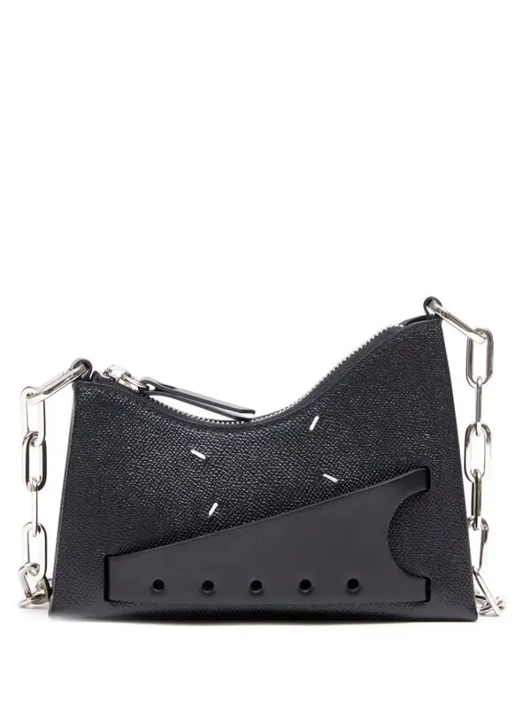MAISON MARGIELA Micro Snatched Leather Shoulder Bag - Black