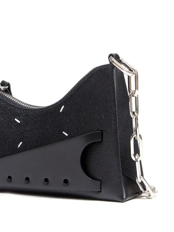 MAISON MARGIELA Micro Snatched Leather Shoulder Bag - Black