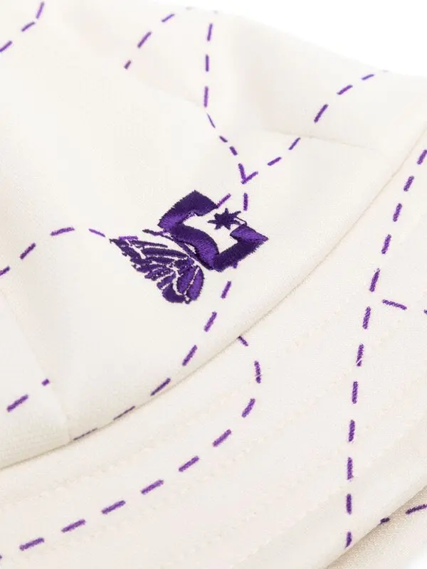Needles Embroidered Logo Bucket Hat - White