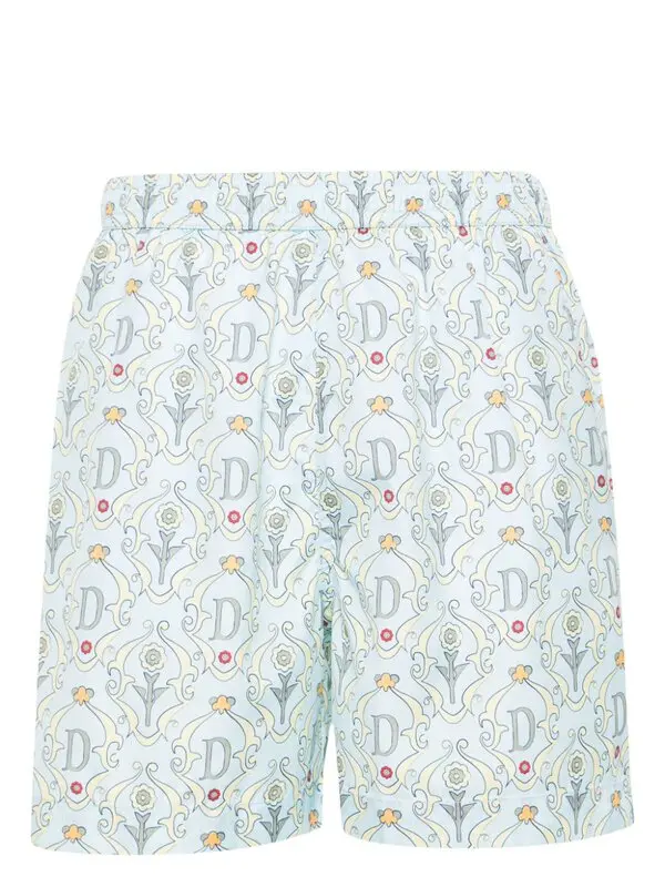 Drole De Monsieur Logo-print Swim Shorts - Blue