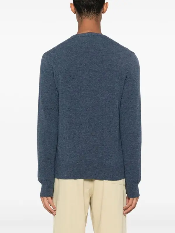 Play Comme Des Garcon Logo-appliqué Wool Jumper - Blue