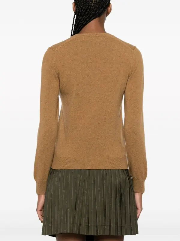 Play Comme Des Garcon Heart Logo Wool Jumper - Neutrals