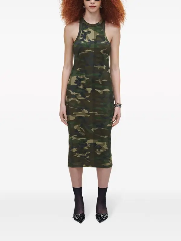 Marc Jacobs Camouflage-Print Midi Dress In Green - 50% Off | Editorialist