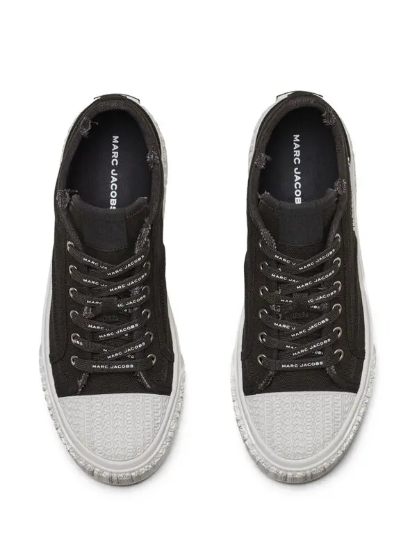 Marc Jacobs Distressed Canvas Sneakers - Black