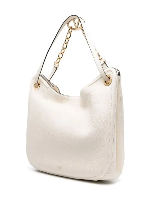 Valentino Garavani Vlogo Moon Leather Tote Bag - White