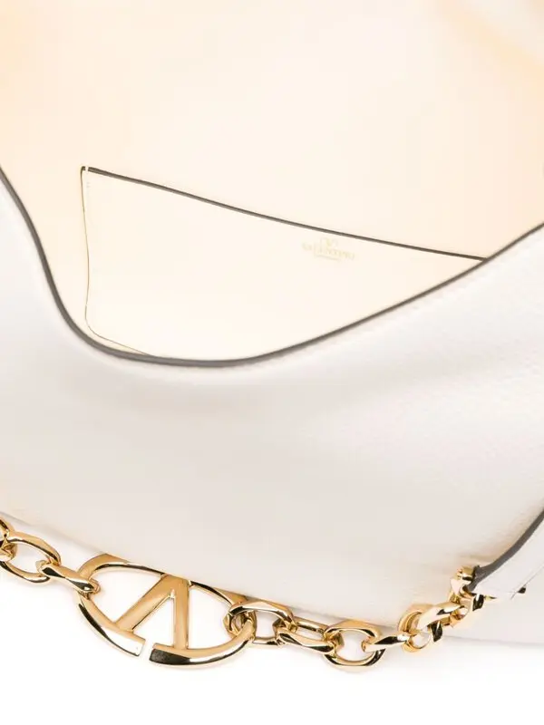 Valentino Garavani Vlogo Moon Leather Tote Bag - White
