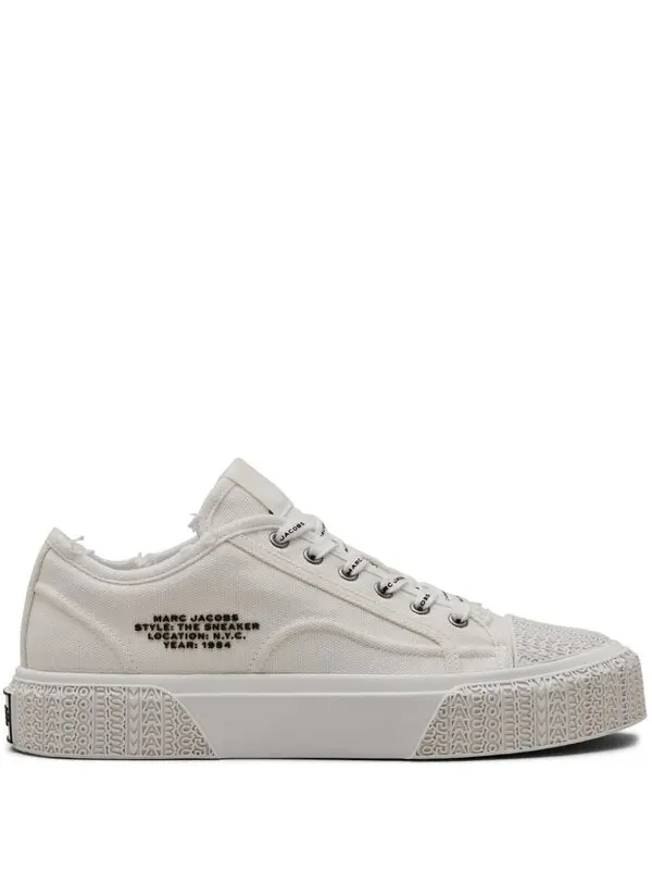 Marc Jacobs Distressed Canvas Sneakers - White